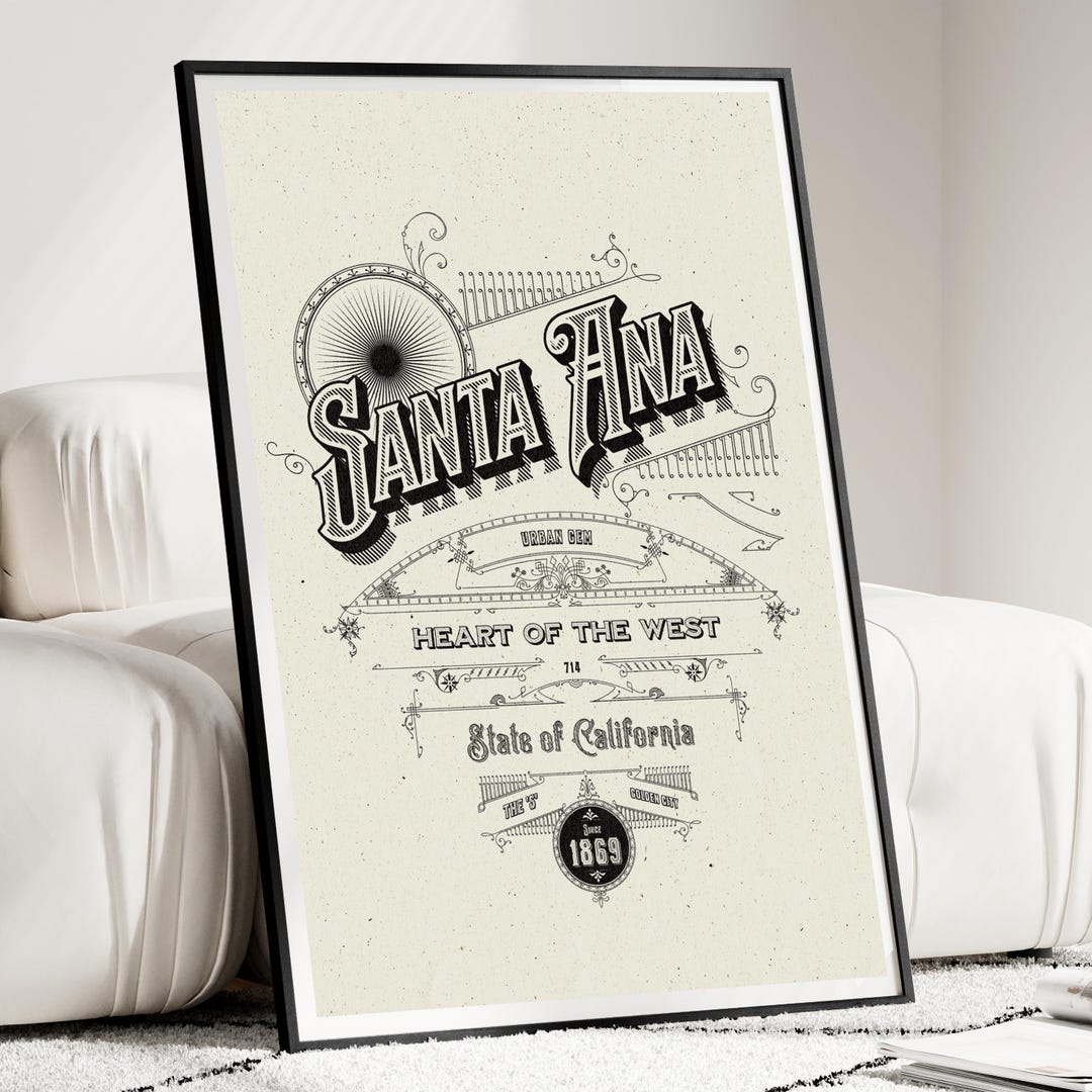 Santa Ana Print, Santa Ana Wall Art, Santa Ana Poster, Orlando City ...