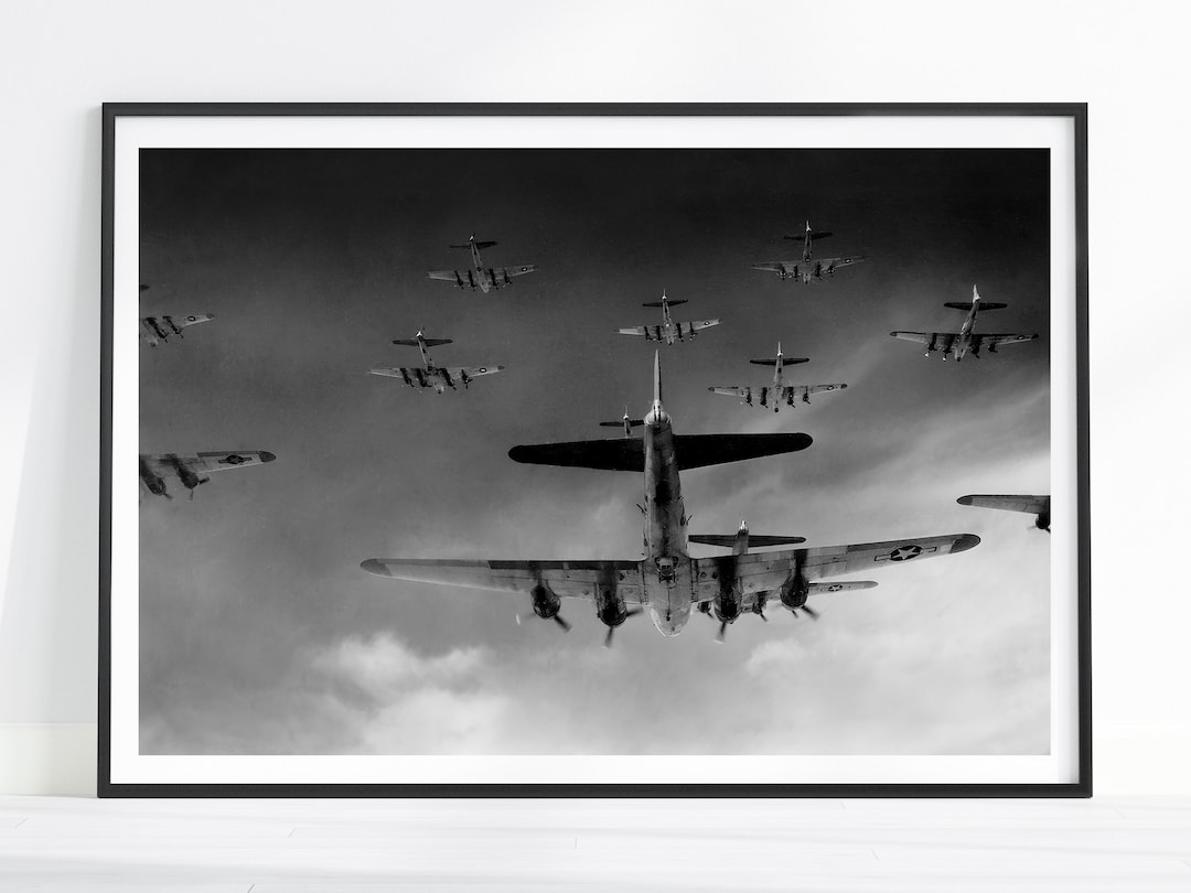 Vintage B-17 Print, Flying Fortress Art, B-17 Bomber Print, WW2 Poster ...