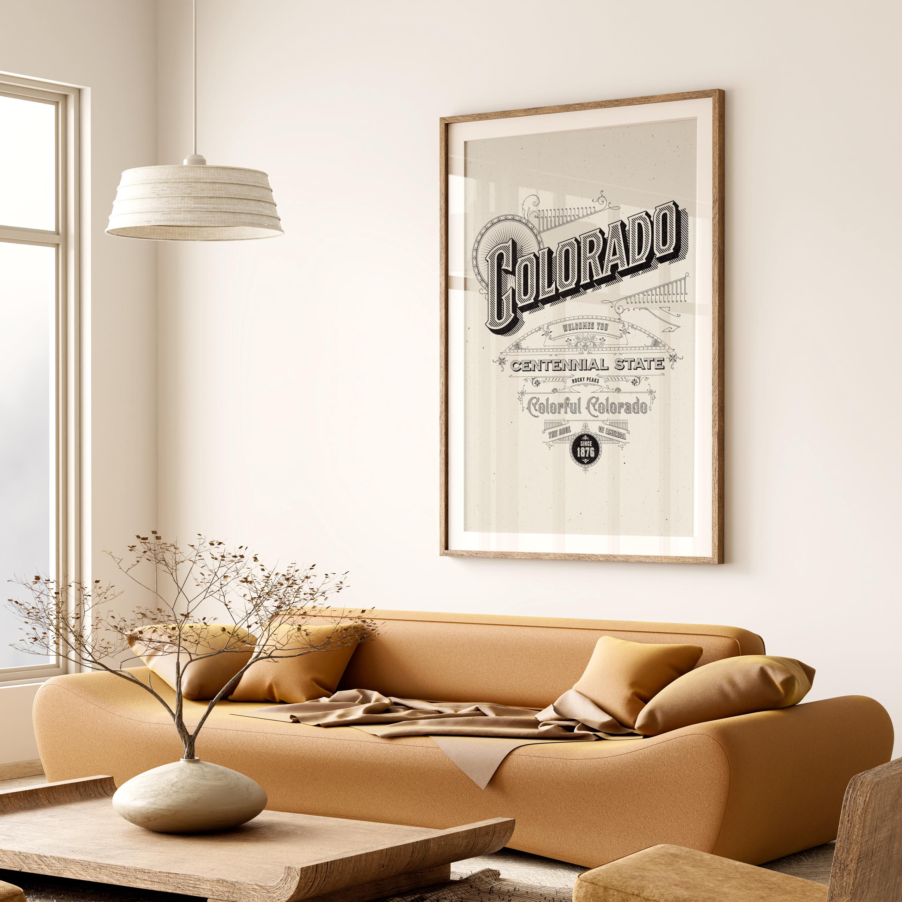 Colorado Print, Vintage Colorado Poster, Colorado Art Print, Colorado ...