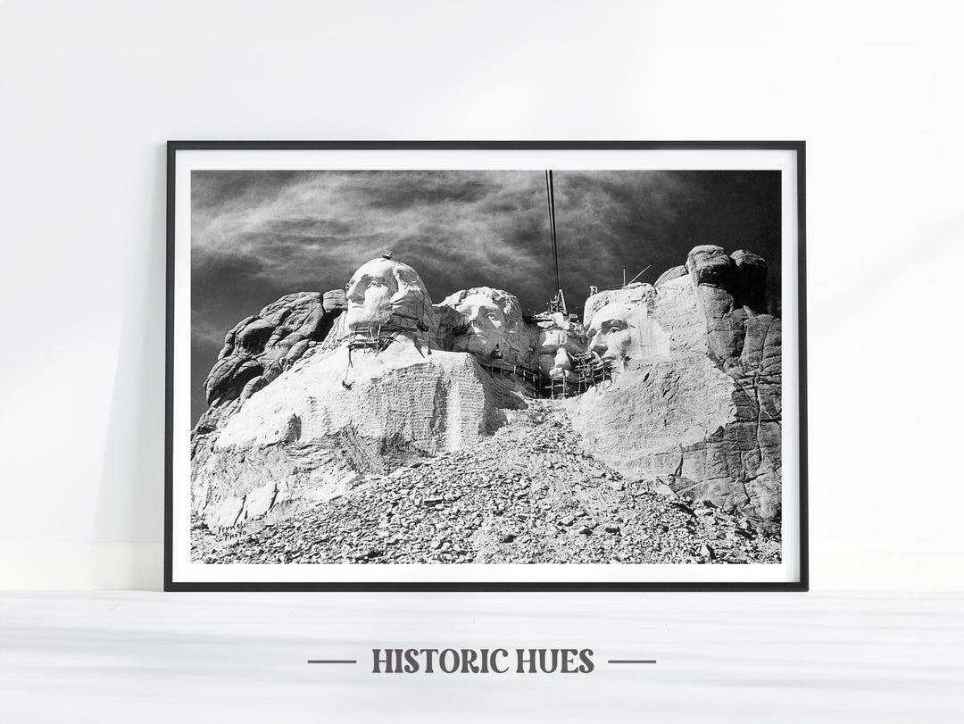 Vintage Mount Rushmore Print, National Park Poster, Travel Print ...