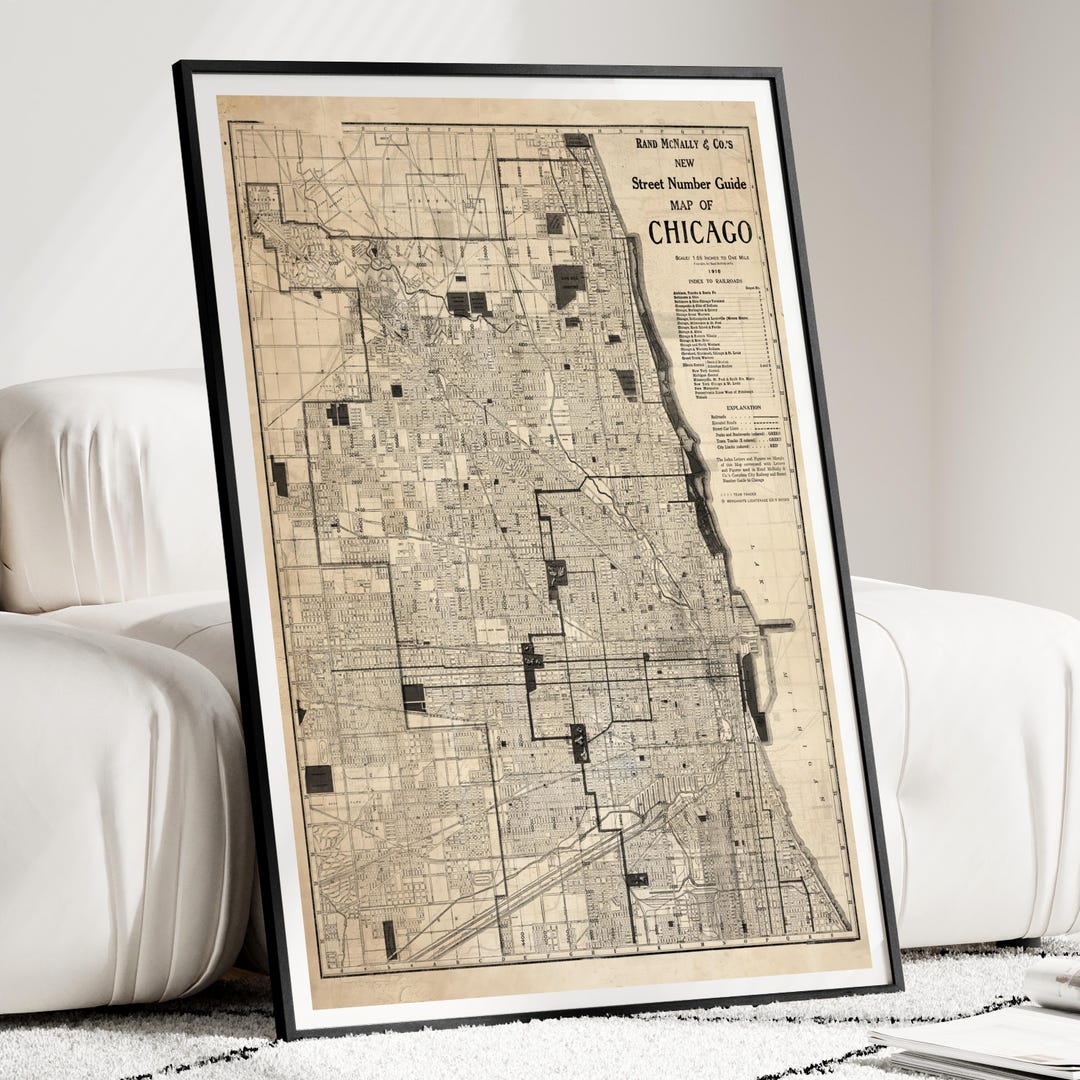 Chicago Map, Vintage Chicago, Chicago Illinois Map, Chicago Map Print ...