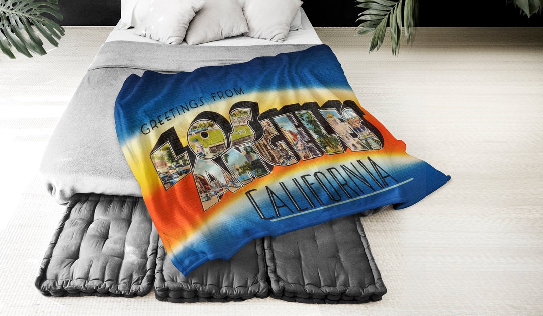 Los Angeles Blanket, Los Angeles Map Blanket, Fleece Blanket, Airbnb ...