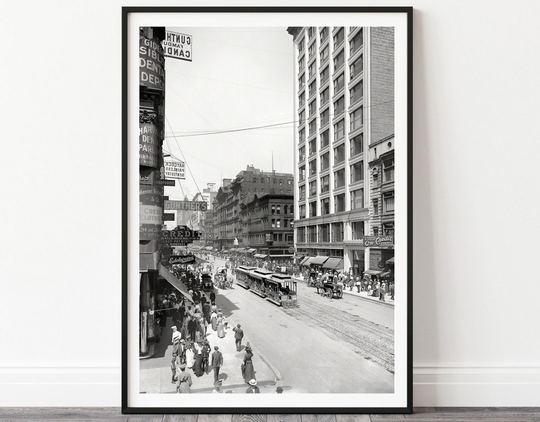 Vintage Chicago Print, 1905 Chicago Wall Art, State Street Illinois ...