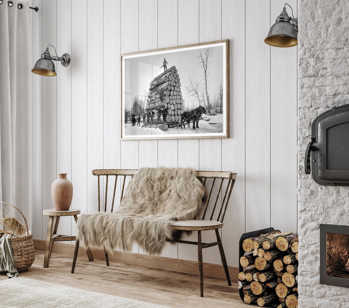 Vintage Lumberjack Print, Mancave Print, Forest Wall Art, Rustic ...