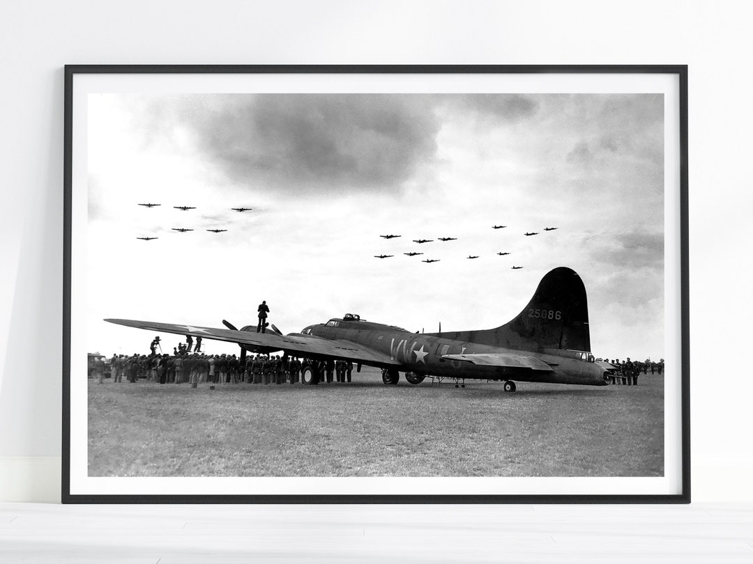 Vintage Plane Print, B17 Print, Flying Fortress Art, B-17 Bomber Print ...