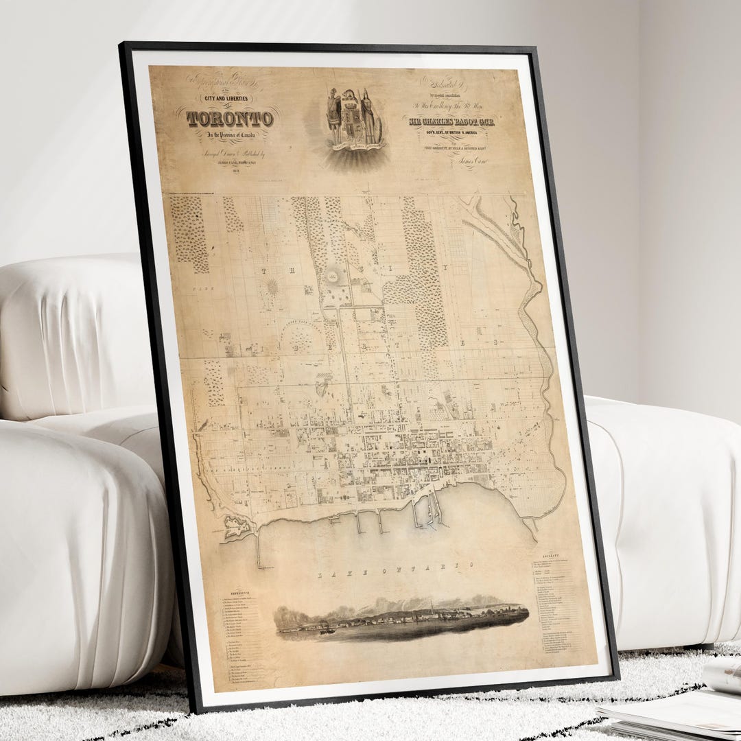 Toronto Map, Antique Map of Toronto, Toronto Art Print, Toronto Map ...