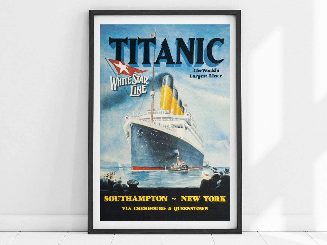 Titanic Poster, Titanic Print, Vintage Titanic Print, Titanic Gifts ...