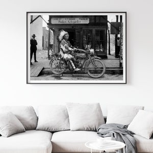 Vintage Motorcycle Print, Indian Motorcycle Print, Motorcycle Wall Art ...