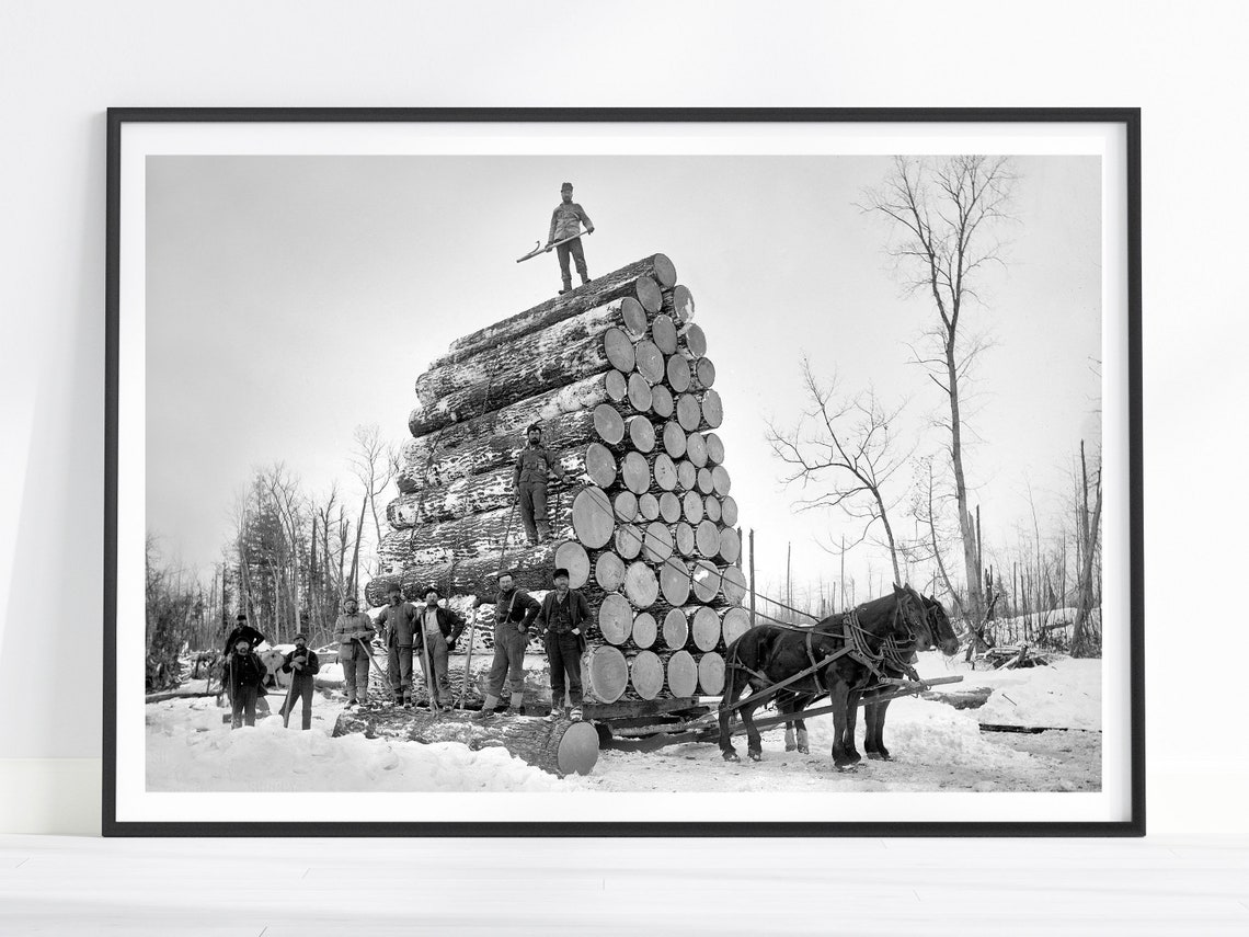 Vintage Lumberjack Print, Mancave Print, Forest Wall Art, Rustic ...