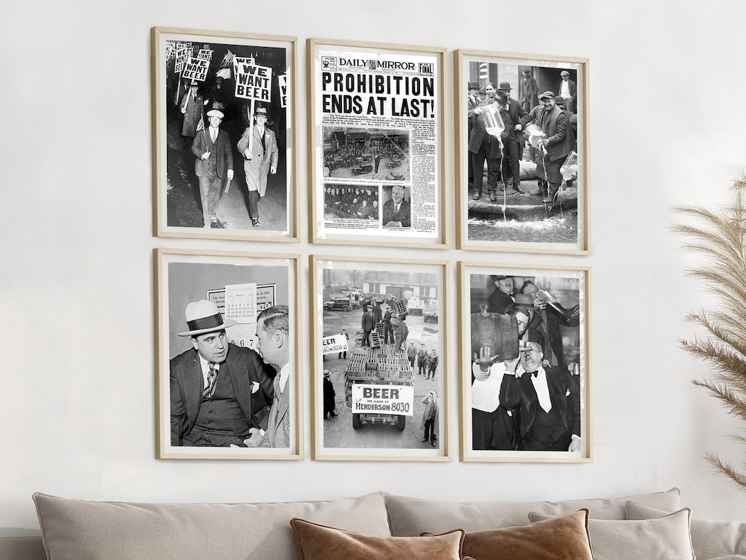 Vintage Prohibition Prints, Prohibition Wall Art, Black and White ...