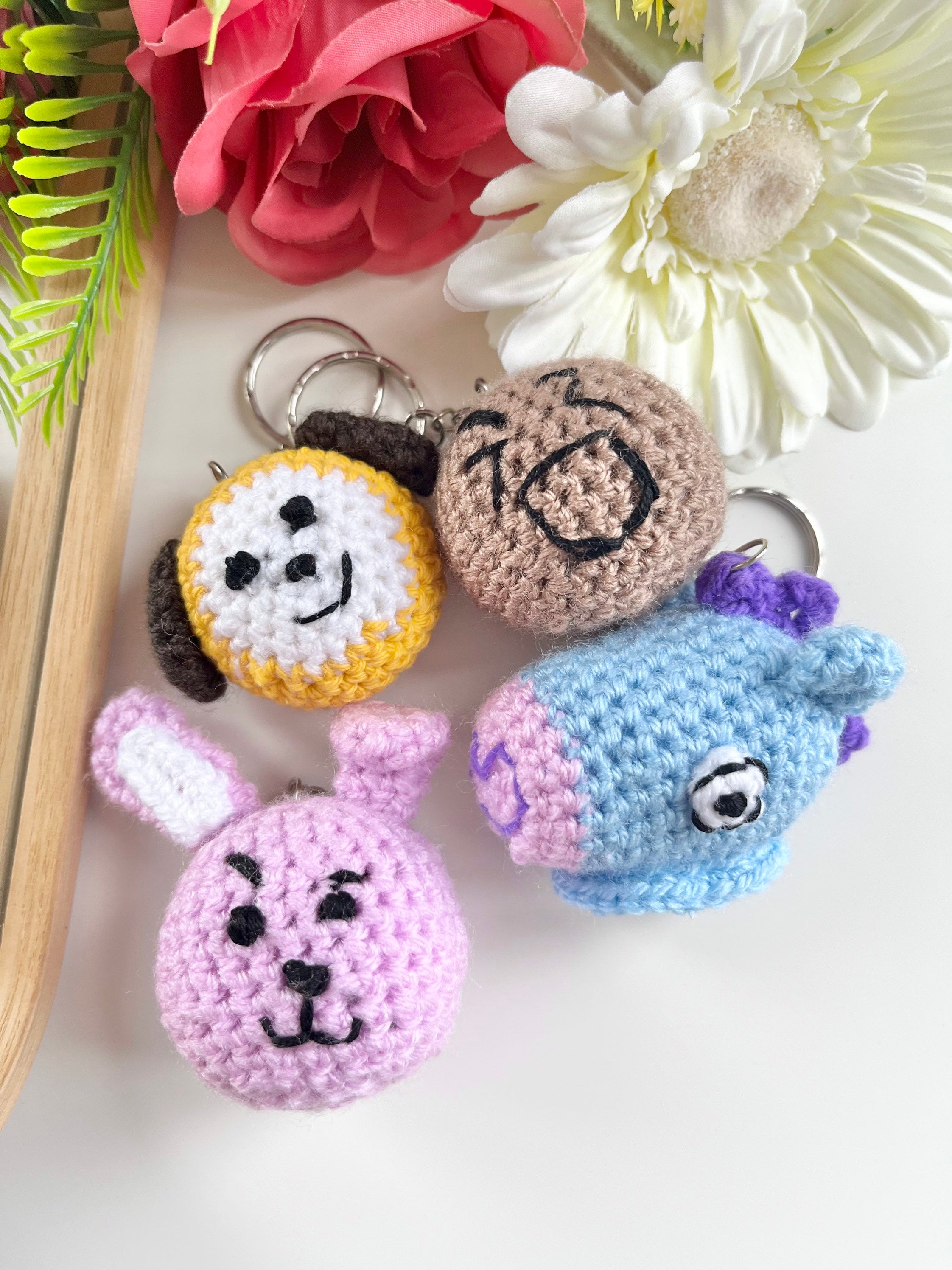 BT21 Character BTS Crochet Keychain - Etsy