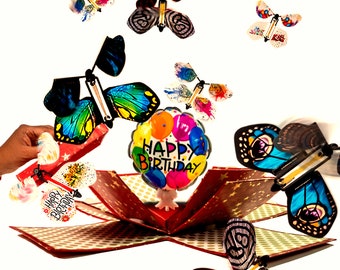 MANGOPIE Exploding Butterfly Box Wind up Flying Five Butterfly Birthday Gift - Etsy