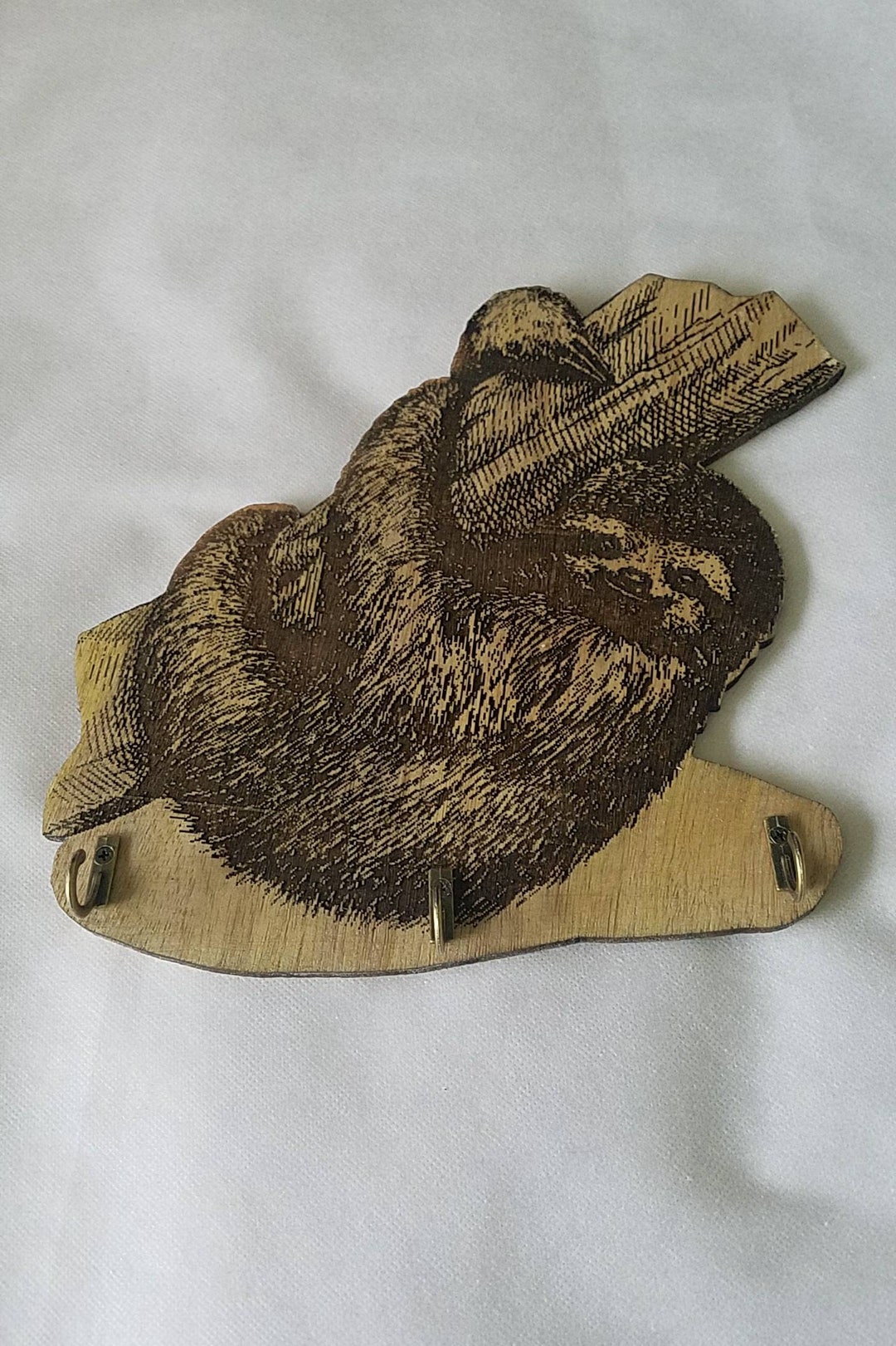 Woodland Animals, Wood Sloth Key Rack, Lasered Wood Sloth, Laser ...