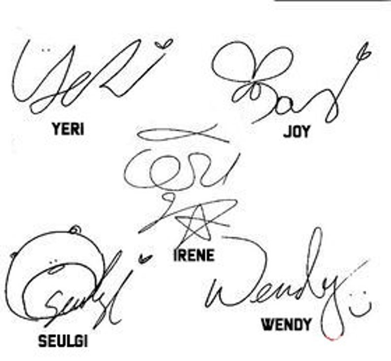 Red Velvet Signature Autograph Decal Stickers Irene Seulgi - Etsy
