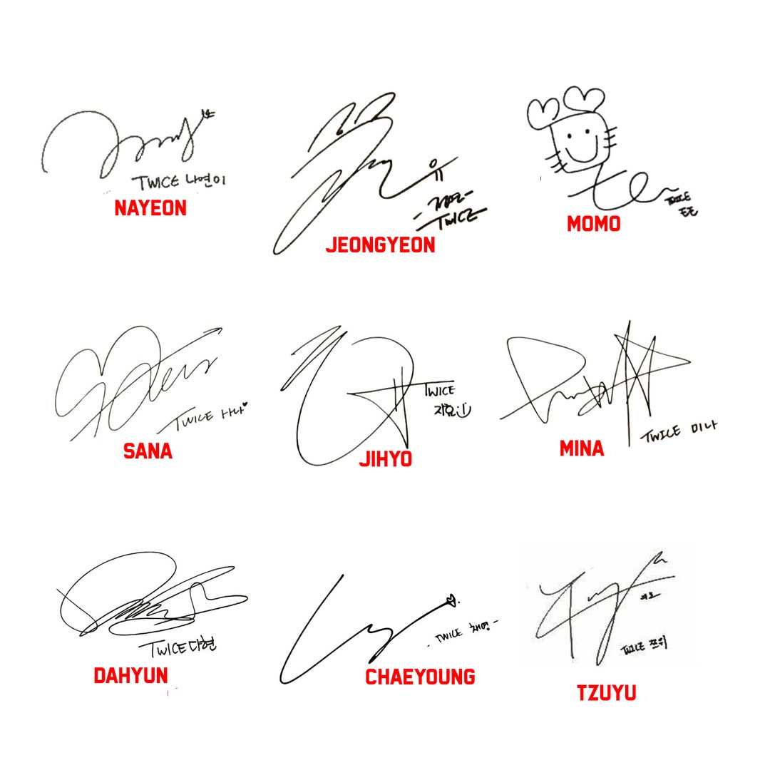 Twice Signature Autograph Decal Stickers Nayeonjeongyeon - Etsy Canada