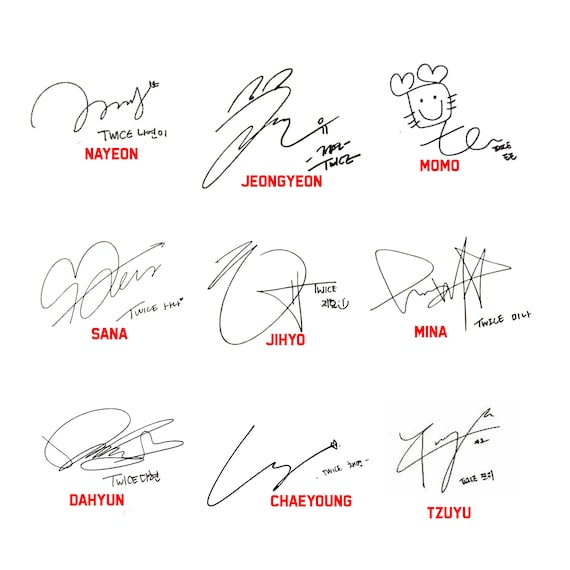 Twice Signature Autograph Decal Stickers Nayeonjeongyeon Etsy