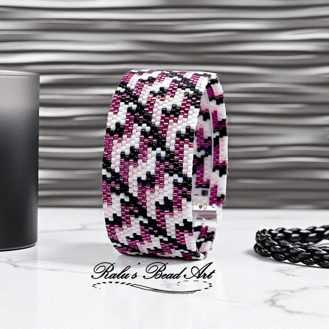 ZAPPED, Even Count Peyote Stitch Pattern, DIY Geometric Beaded Bracelet ...