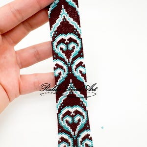 MOROCCAN SWIRLS- Odd Count Peyote Pattern in Blue and Brown Colors, Not ...