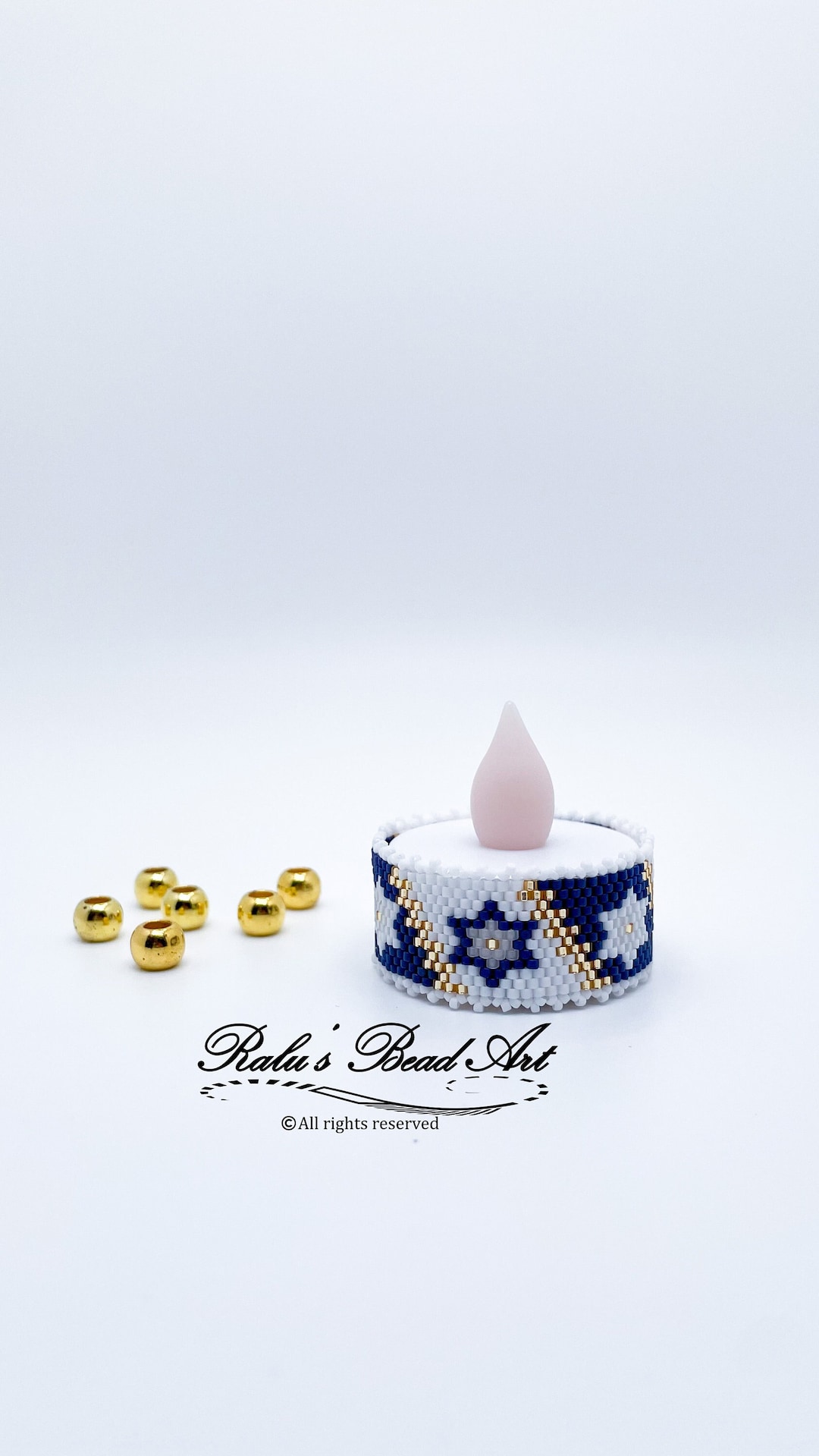 Diy Tea Light Cover, Napkin Ring-star OF David-even Count Peyote ...