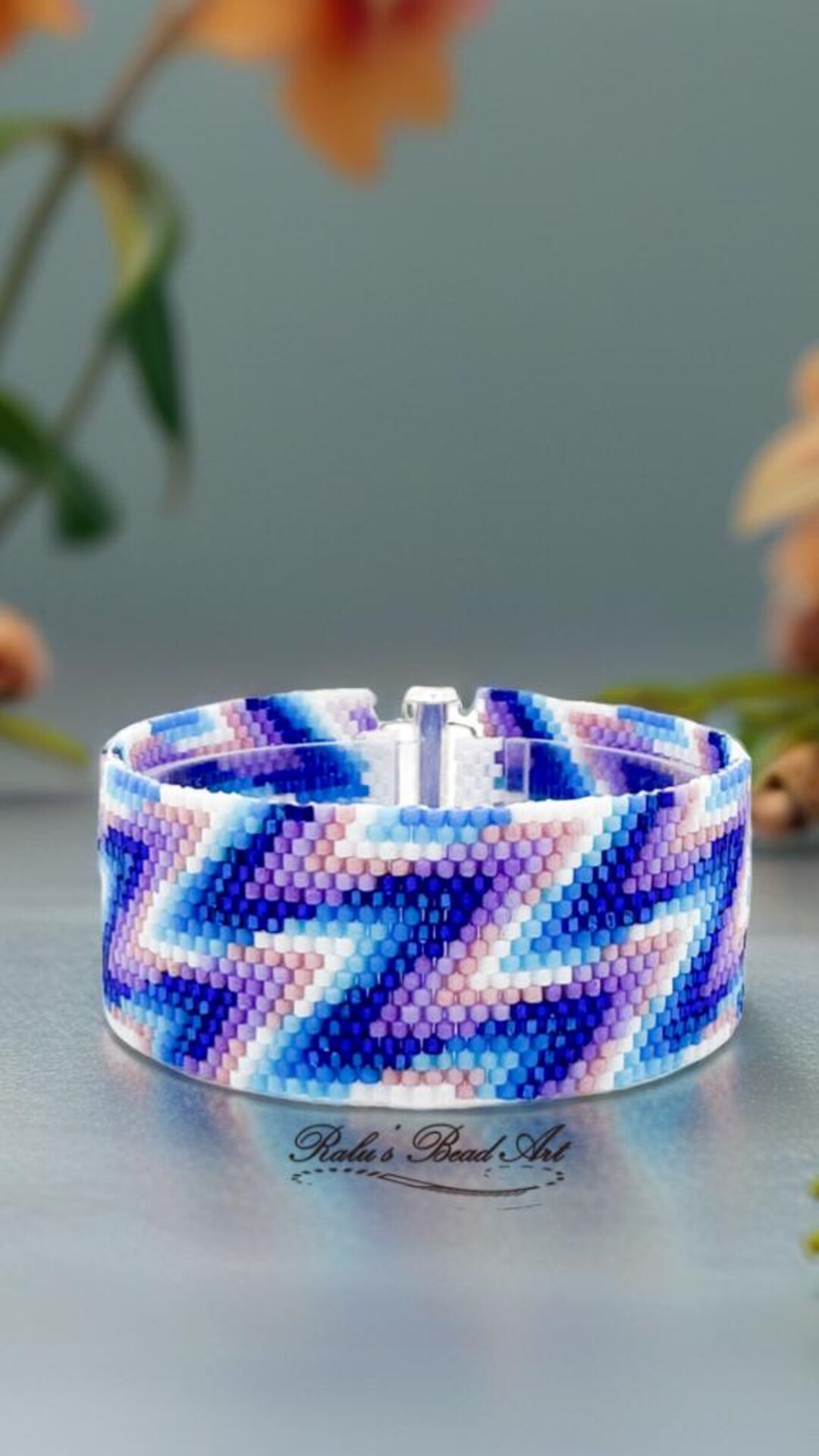 ZIG ZAG PURPLE- Even Count Peyote Pattern, Geometrical Contemporary ...