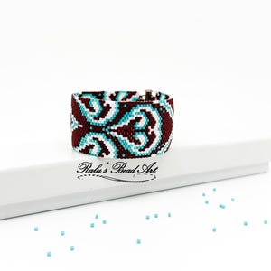 MOROCCAN SWIRLS- Odd Count Peyote Pattern in Blue and Brown Colors, Not ...