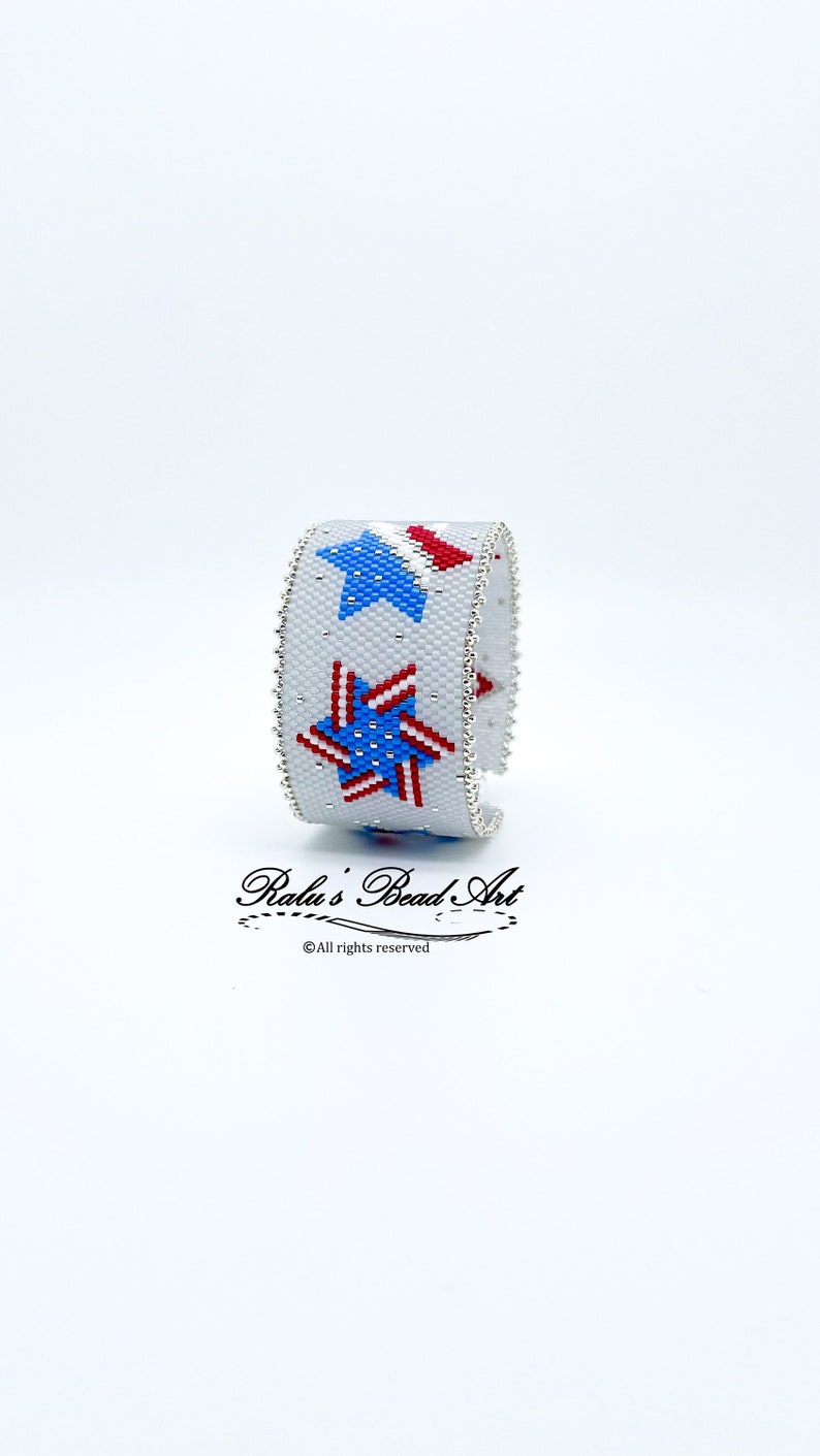 4th July Bracelet Pattern, Even Count Peyote Stitch (digital Download ...