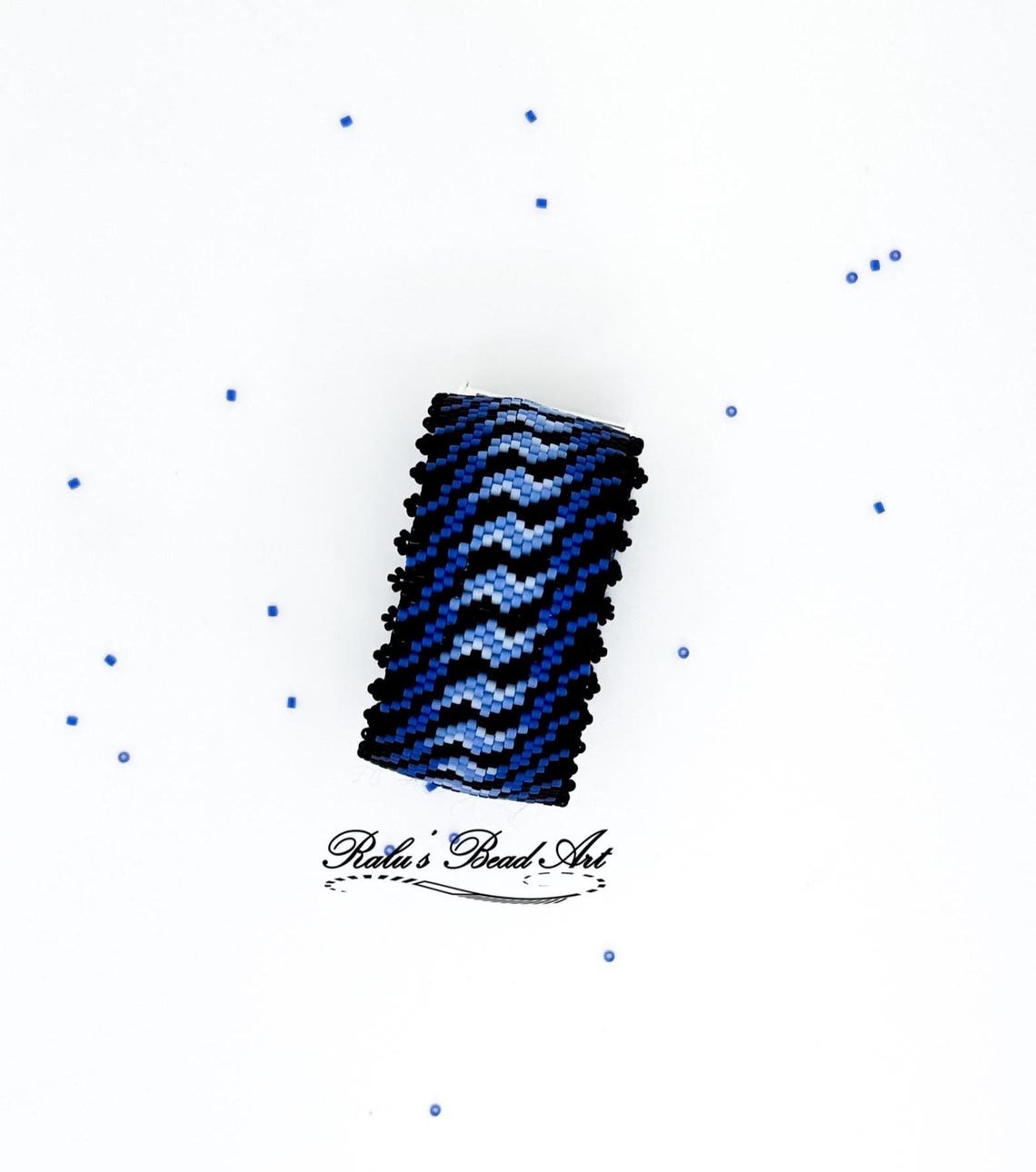 CRASHING Waves-even Count Peyote Pattern, Shades of Blue, Digital ...