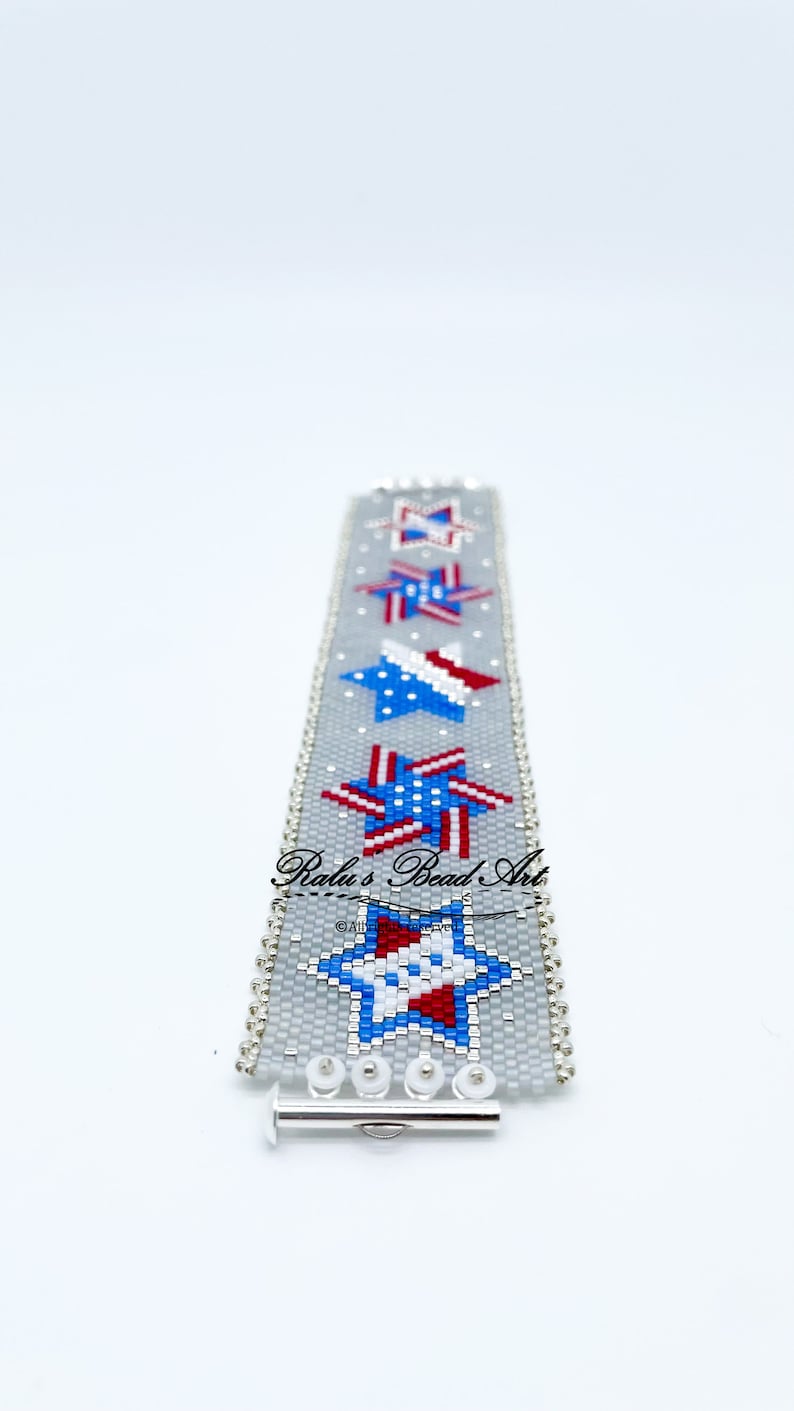 4th July Bracelet Pattern, Even Count Peyote Stitch (digital Download ...