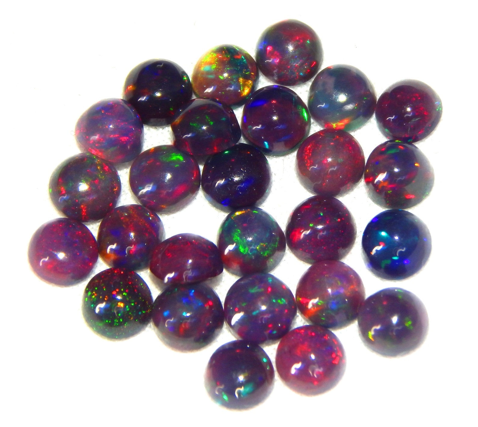 Colorful black opals 9.25 carat Black Ethiopian Opal 5mm | Etsy