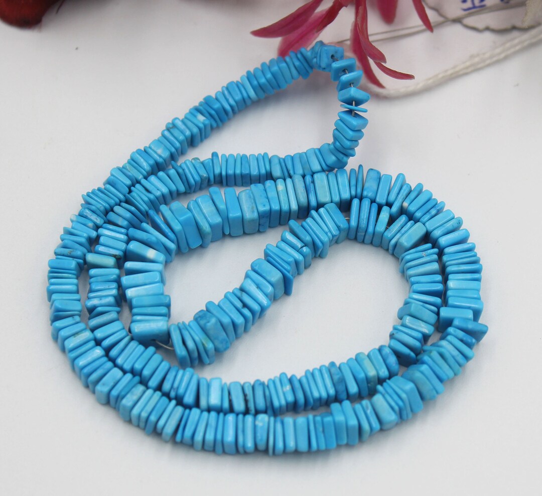 4 to 7mm Square Turquoise Beads 125 Carat Blue Turquoise - Etsy