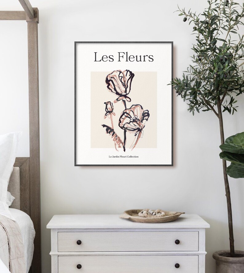 Les Fleurs Exhibition Poster - Poppy Flower Printable Art - French ...