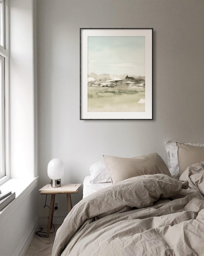 3 Piece Abstract Watercolor Landscape - Set of 3 Neutral Tone Printable ...