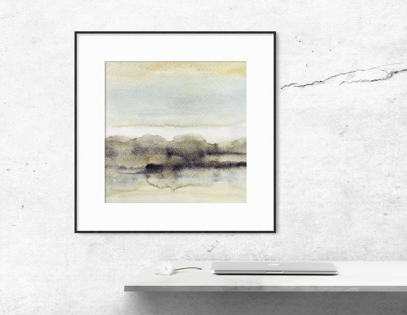 Watercolor Abstract Landscape Modern minimalist print | Etsy