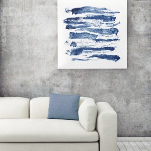 Set of 3 Navy Blue Square Watercolor Prints Abstract - Etsy