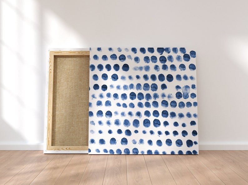 Set of 3 Navy Blue Square Watercolor Prints Abstract - Etsy