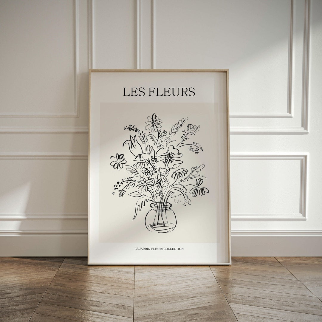 Floral Still Life Drawing - French Aesthetic Exhibition Poster ...