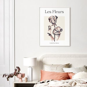 Les Fleurs Exhibition Poster - Poppy Flower Printable Art - French ...