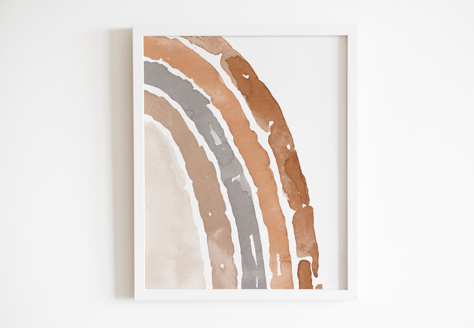 Boho Rainbow Wall Art Abstract Rainbow Print Terracotta | Etsy