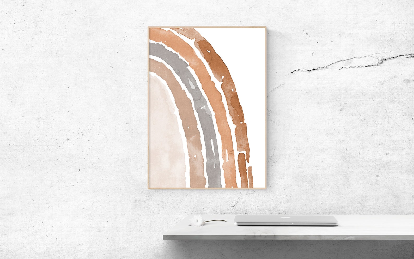 Boho Rainbow Wall Art Abstract Rainbow Print Terracotta | Etsy