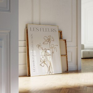 Les Fleurs - Golden Beige Flower Art - French Aesthetic Exhibition ...