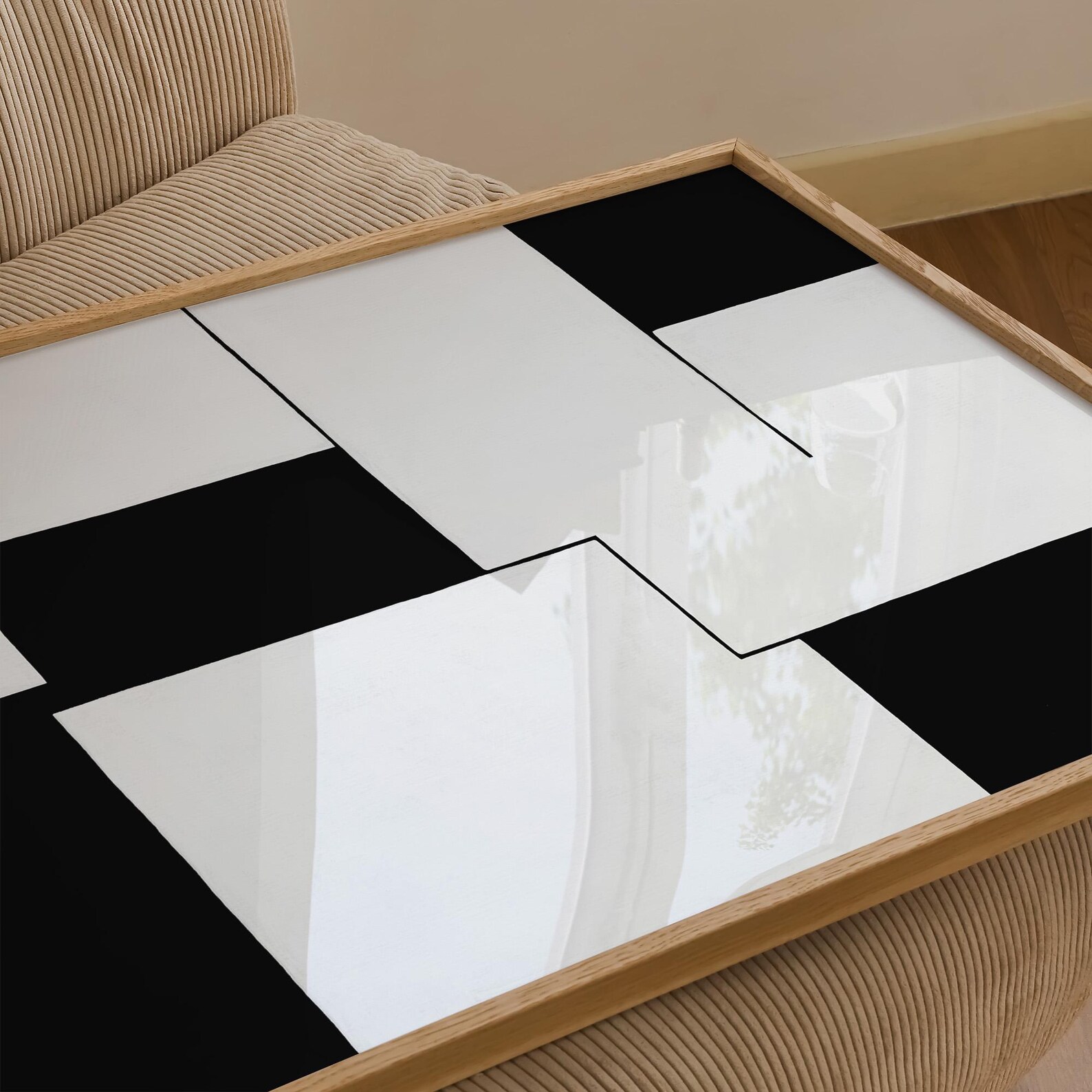 Minimalist Abstract Hard-edge Painting - Modern Black and White ...