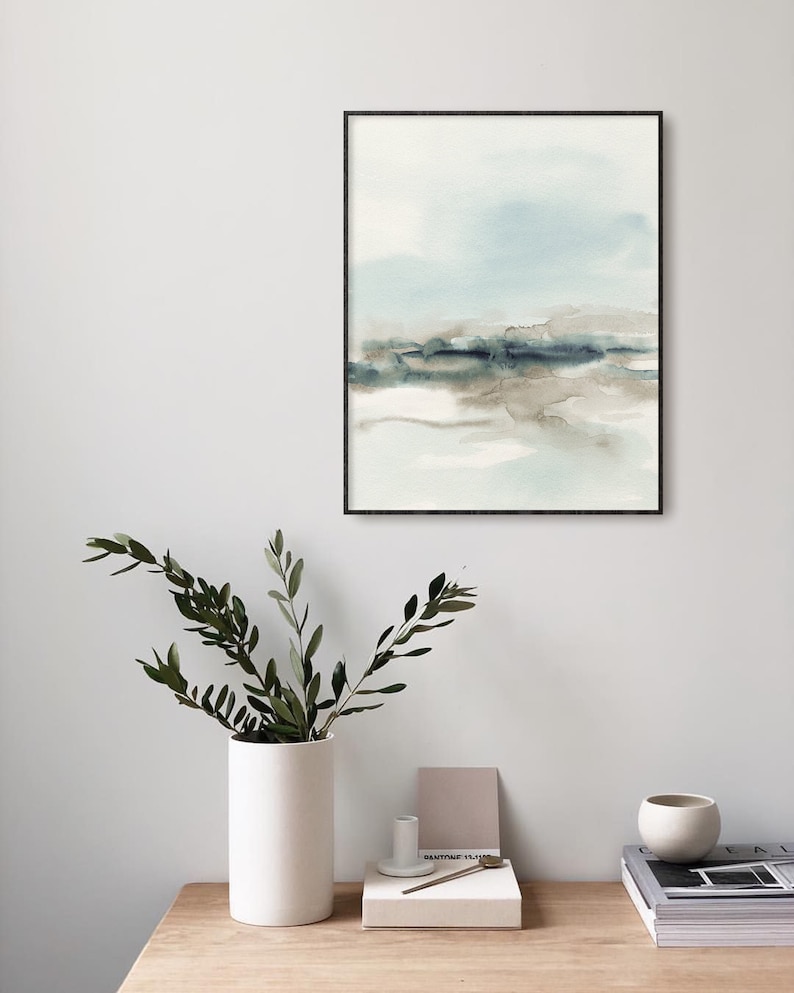 Watercolor Abstract Landscape Modern Minimalist Painting - Etsy