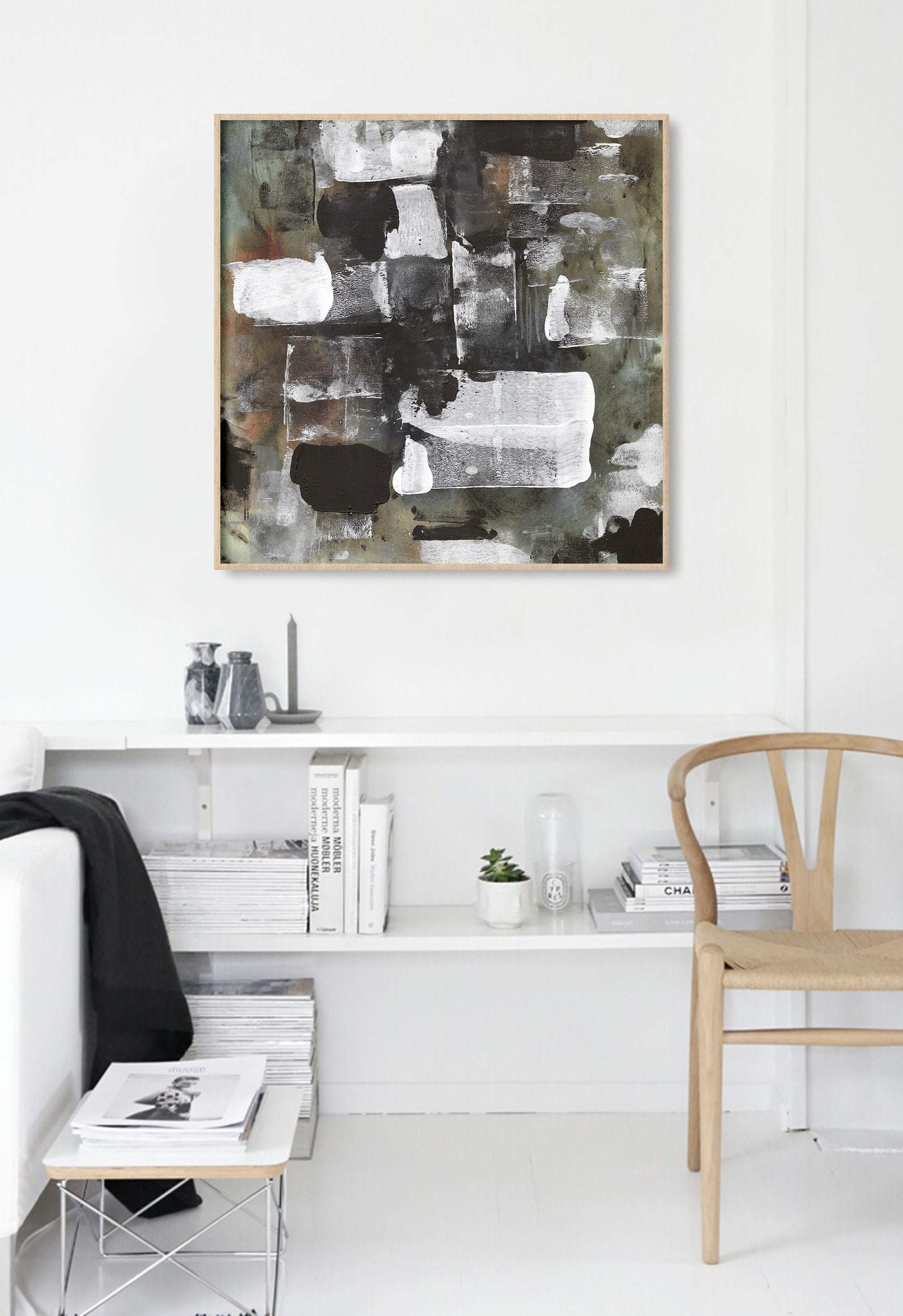 Contemporary Abstract Painting Modern square art print | Etsy