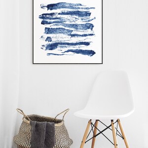 Set of 3 Navy Blue Square Watercolor Prints Abstract - Etsy
