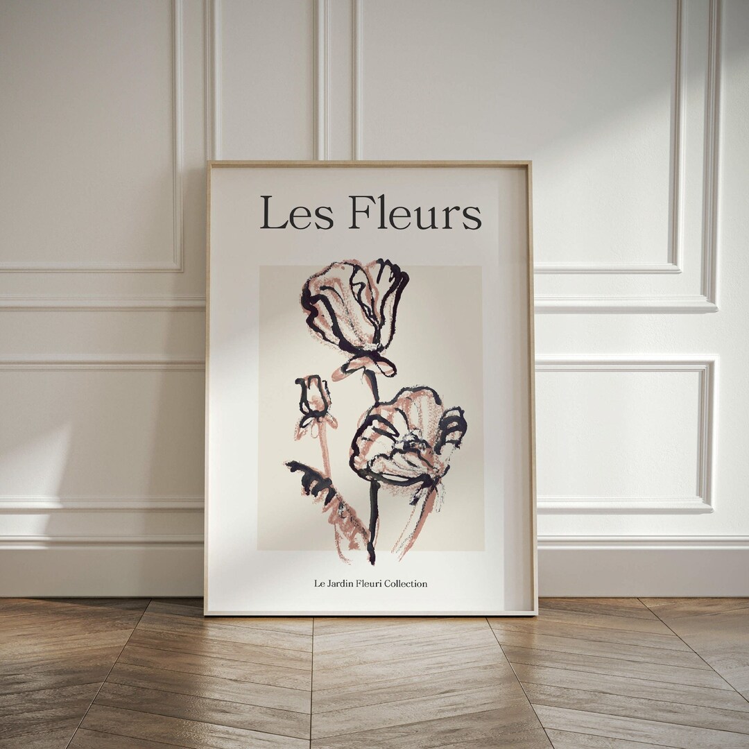 Les Fleurs Exhibition Poster - Poppy Flower Printable Art - French ...