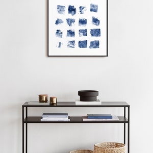 Set of 3 Navy Blue Square Watercolor Prints Abstract - Etsy