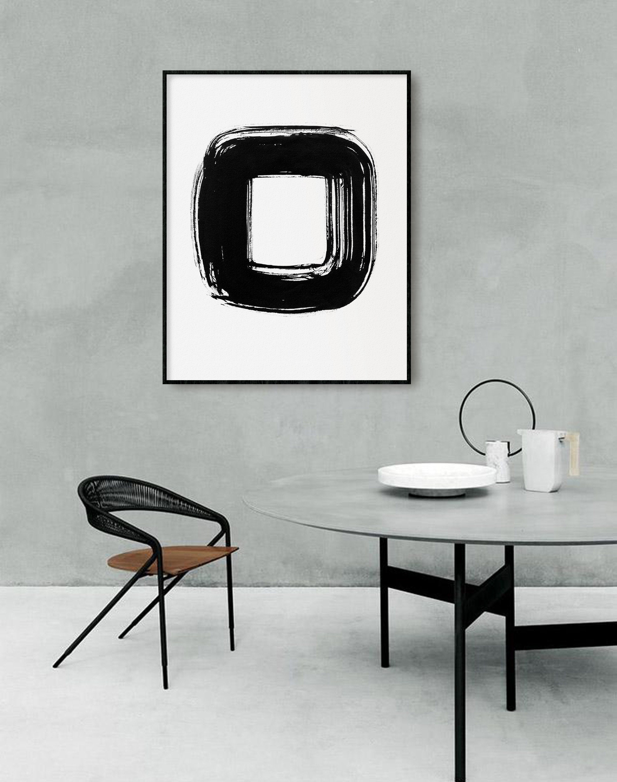 Abstract Black and White Brush Stroke Painting Contemporary - Etsy
