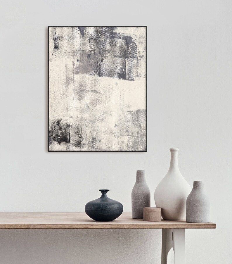 Set of 2 Neutral Color Paintings Modern Abstract Print Set | Etsy