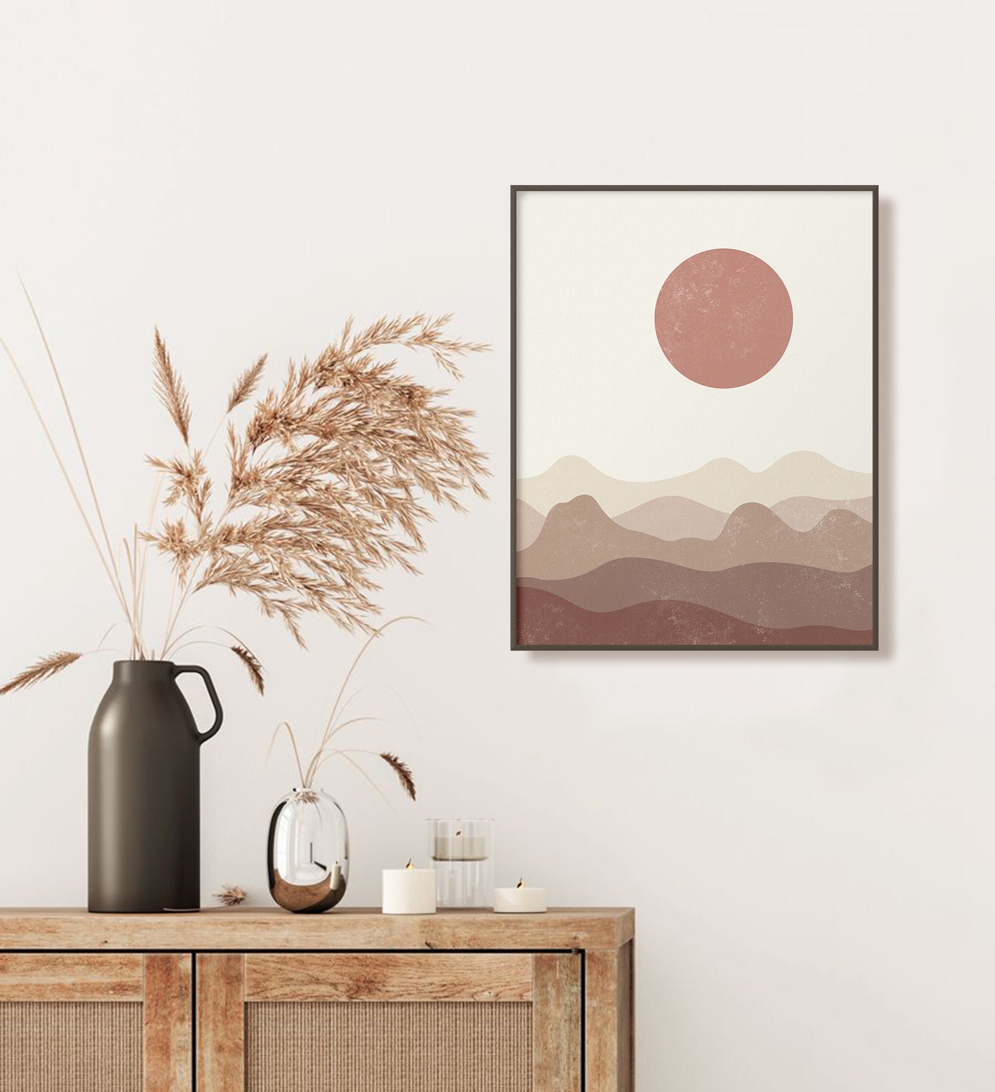 Abstract Terracotta Landscape Desert Sun Art Print Warm - Etsy
