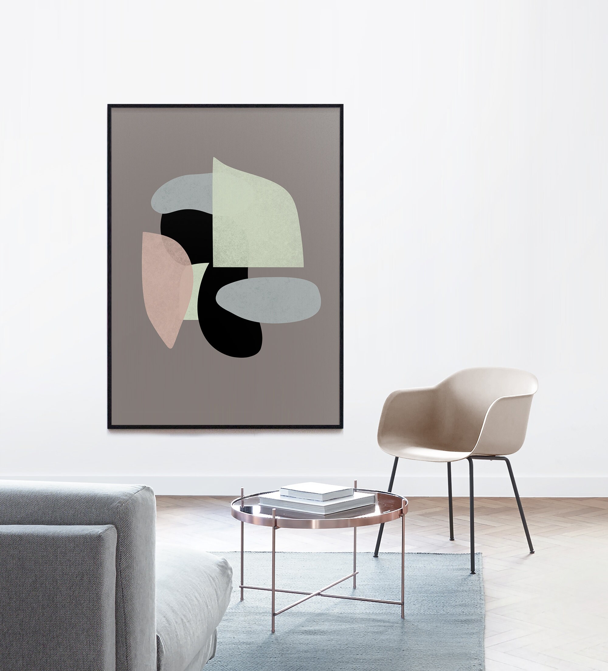 Mid Century Abstract Art Modern Geometric Wall Art | Etsy